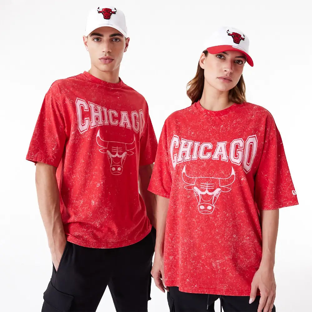 Chicago Bulls Nba Washed Red Oversized T-Shirt - Urban Jungle